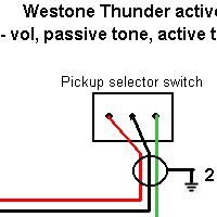 Westone Thunder active guitar wiring